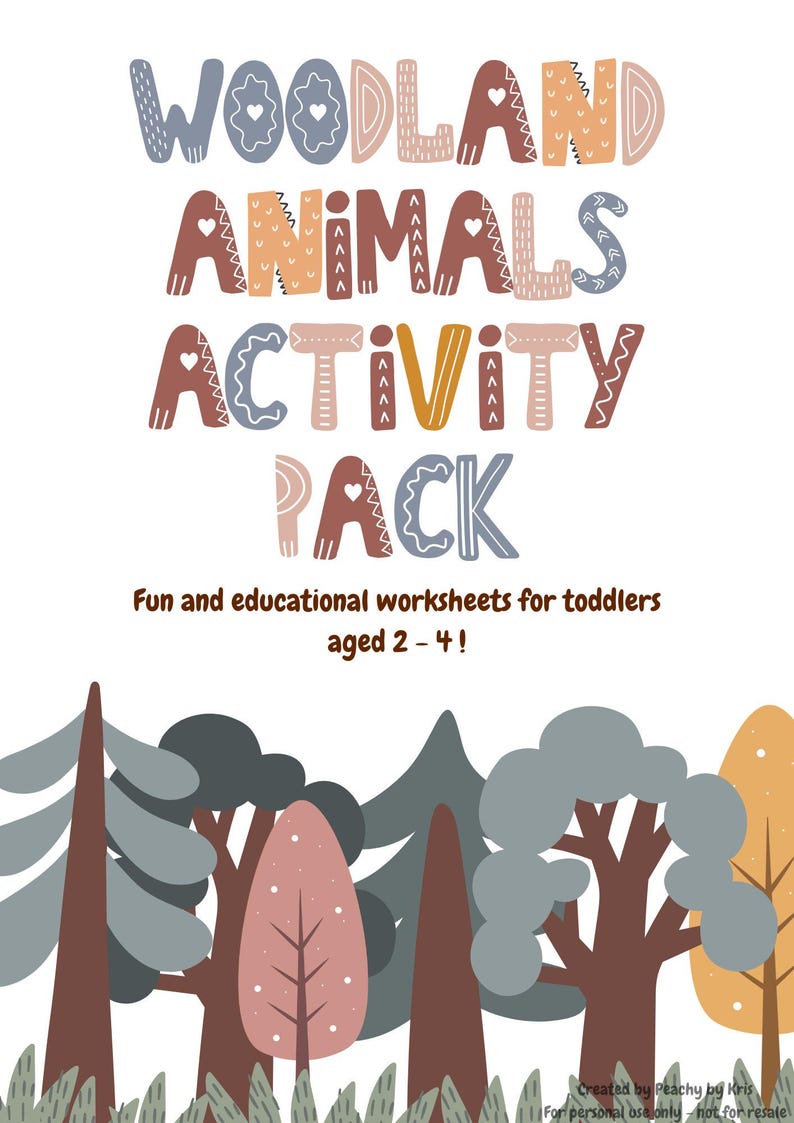 Woodland Animals Toddler Activity Pack | Printable Preschool Worksheets ...