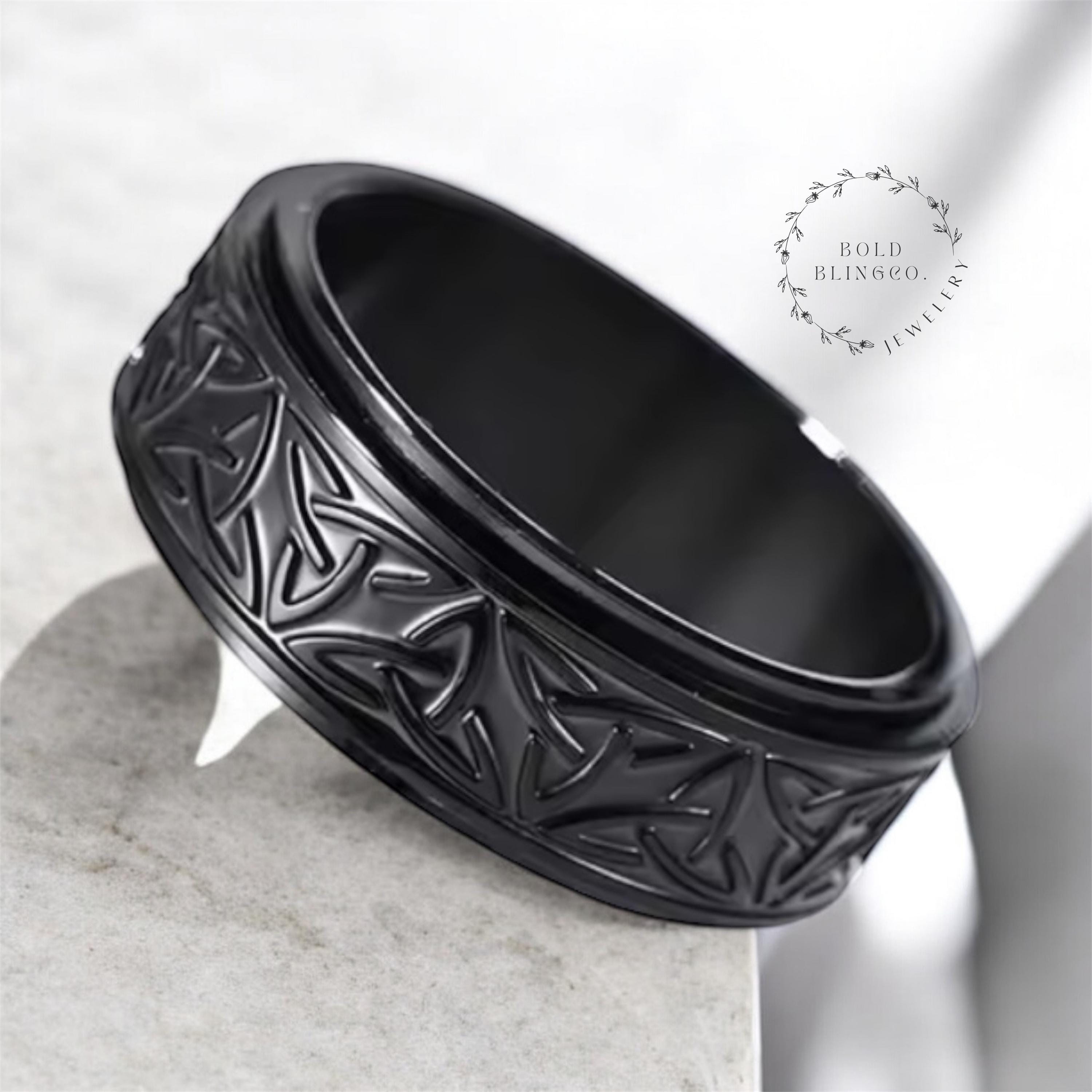 Fidget Spinner Celtic Knot Ring | Nordic Runes Ring | Men Spinner Ring ...