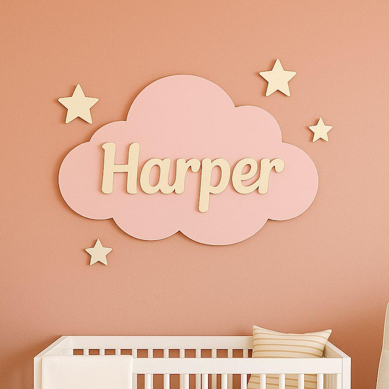 Cloud Shape Name Sign - Etsy
