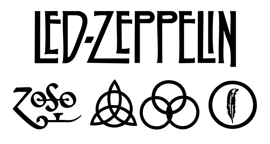 LED ZEPPELIN SVG logo files for diy + outlines for cricut | hats ...