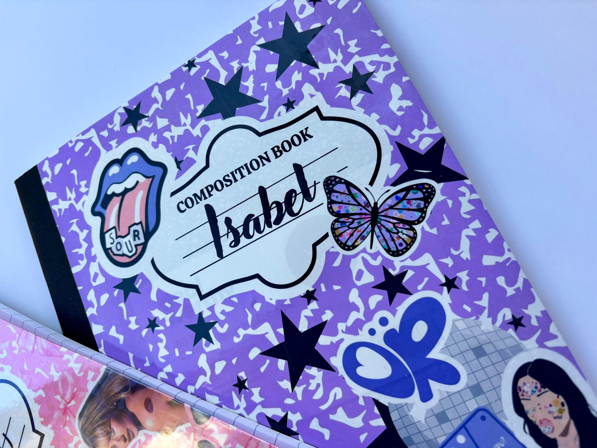Custom Composition Notebook | Pop Star Theme | Personalized School ...