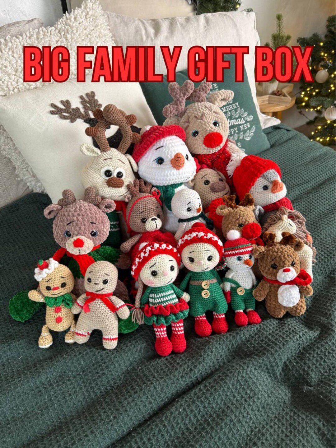 Handmade Christmas Crochet Toy Set | Holiday Amigurumi Plush Gift Box ...