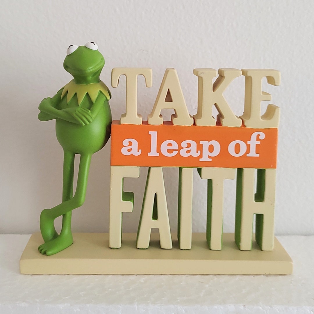 Kermit the Frog Figurine Take a Leap of Faith Vintage Hallmark - Etsy