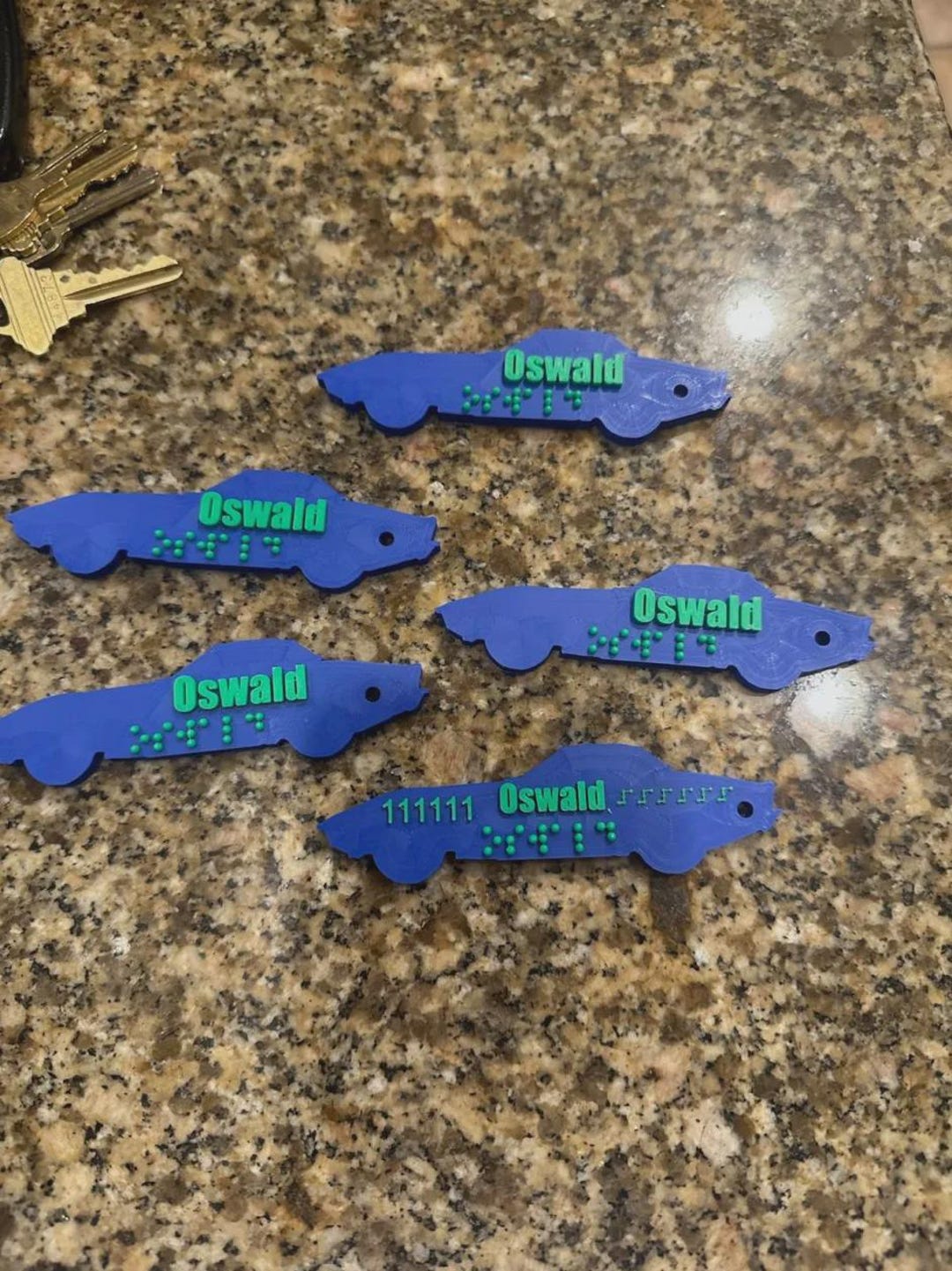5 Pack of Name-tags for Any Purpose. Custom or Basic Design. Braille ...