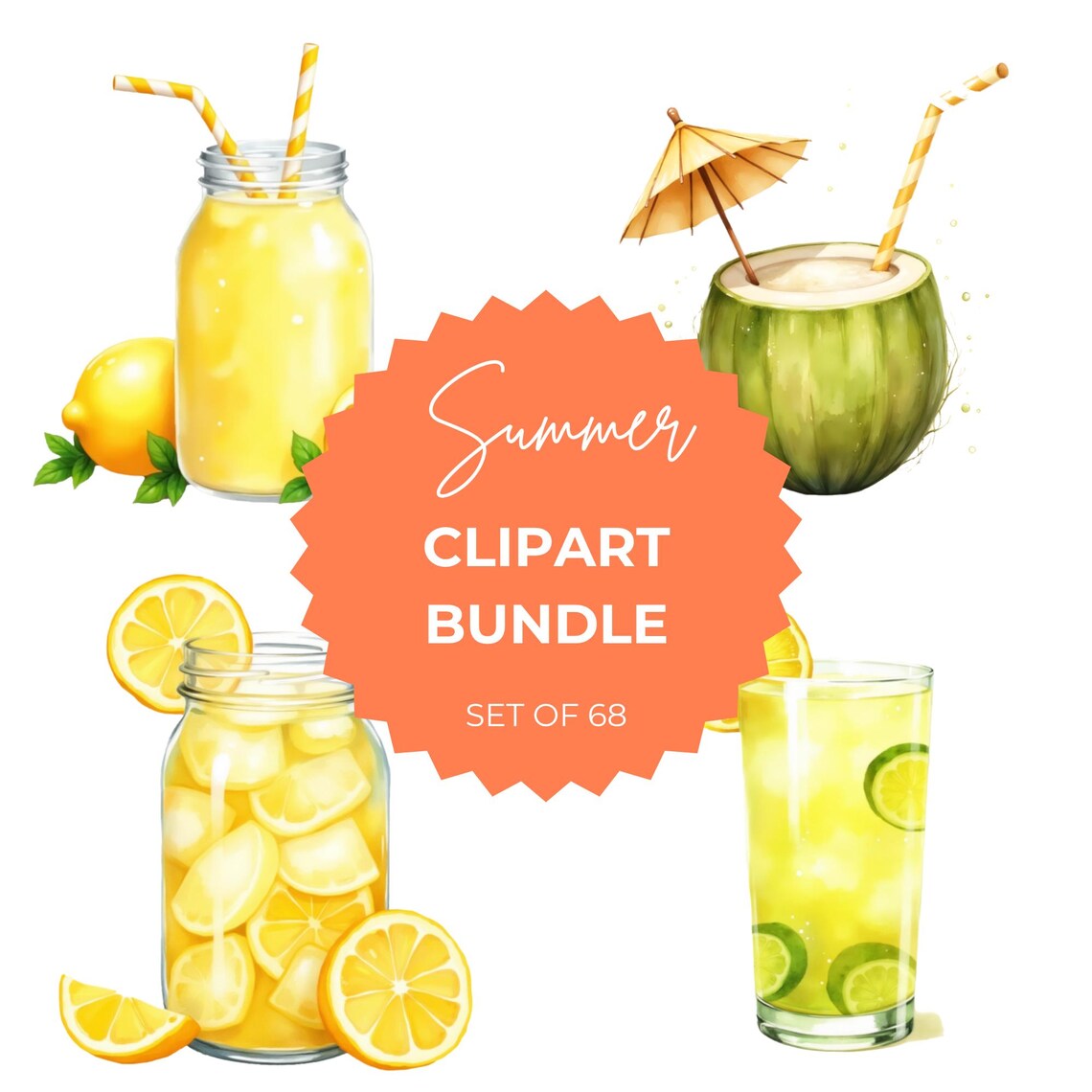 Summer Clipart Bundle: 50 Whimsical PNG Images (digital Download) - Etsy