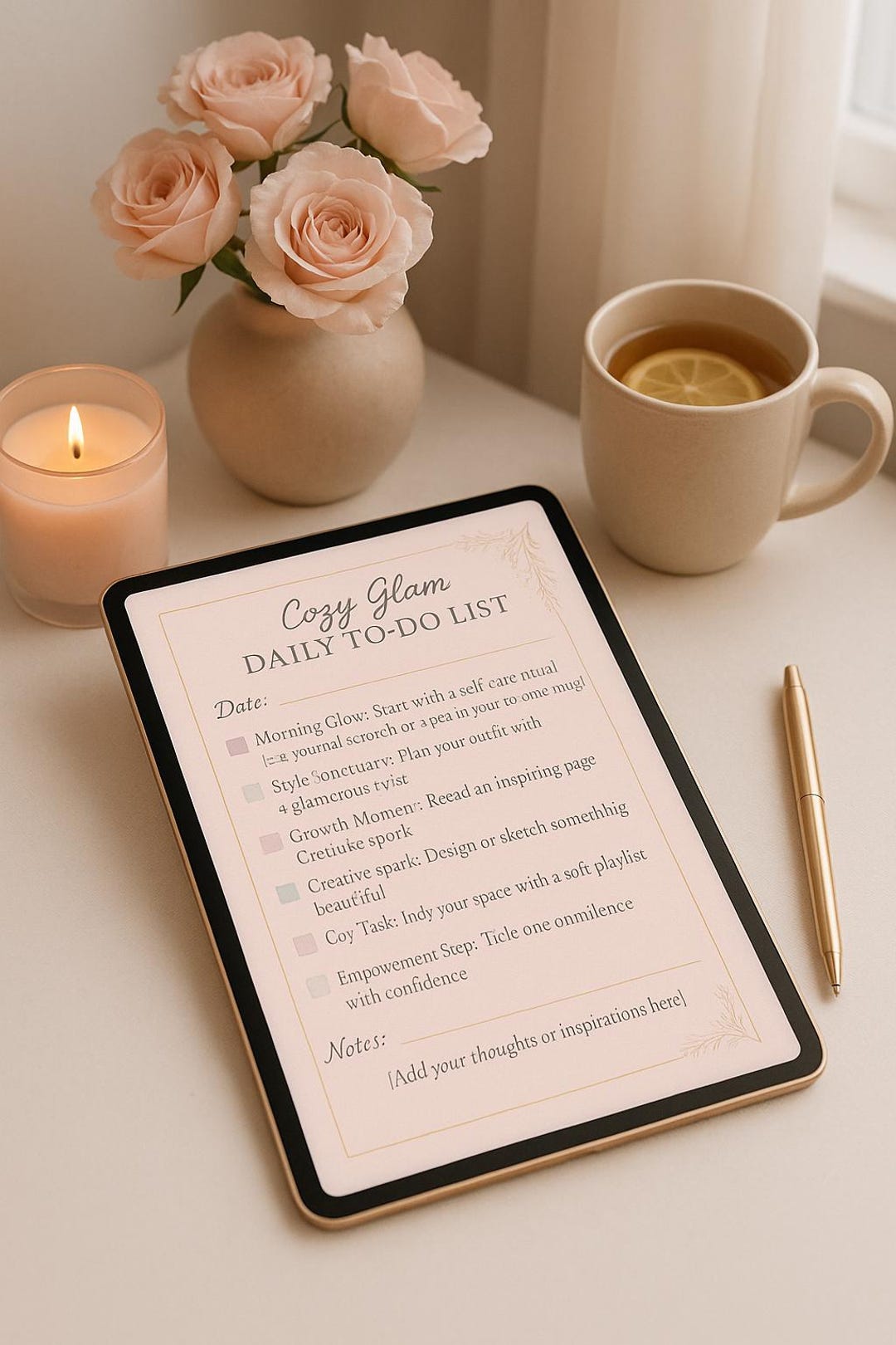 Cozy Glam Daily To-do List | Printable Planner for Self-care & Personal ...