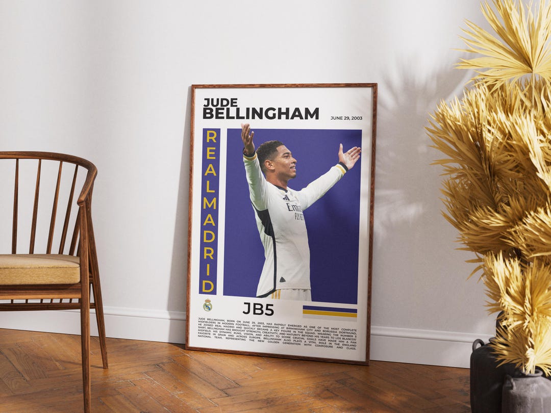 Jude Bellingham Poster – Real Madrid Football Star Wall Art – England ...