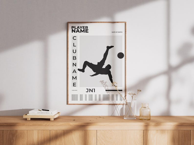 Custom Football Poster | Personalized Soccer Art | Custom Name Print ...