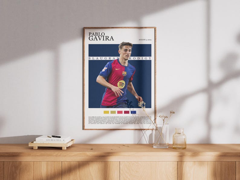 Gavi Poster – FC Barcelona Midfield Prodigy Wall Art – La Masia Talent ...