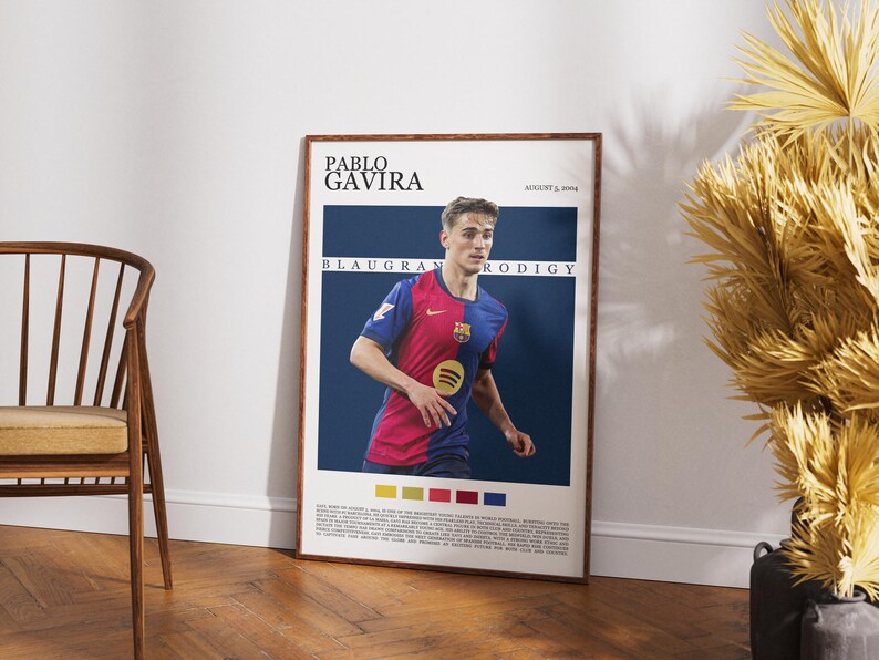 Gavi Poster – FC Barcelona Midfield Prodigy Wall Art – La Masia Talent ...