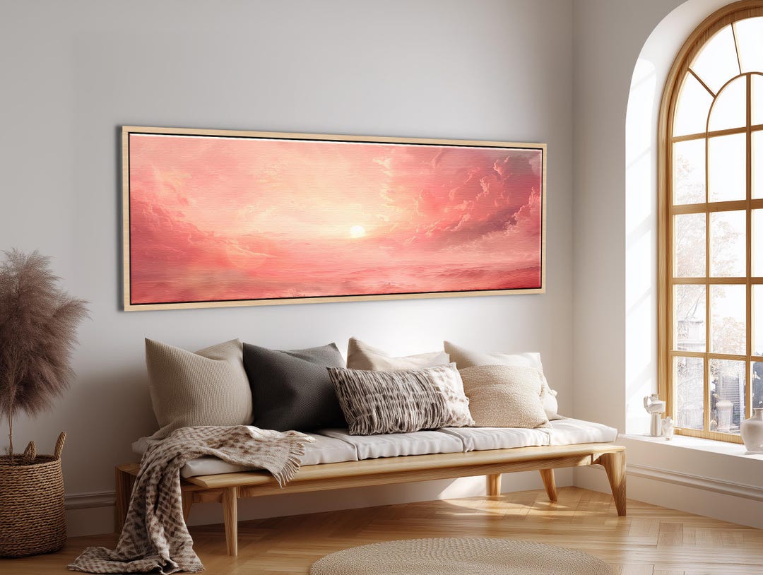 Pink Sunset Canvas | Abstract Pastel Sky Wall Art - Etsy