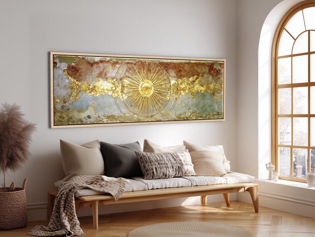 Ancient Fresco Golden Sun Wall Art - Romanian Sacred Geometry ...