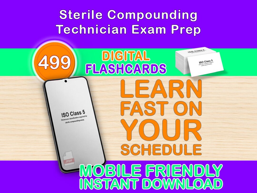 Sterile Compounding Technician Digital Flashcards (IV Certification ...