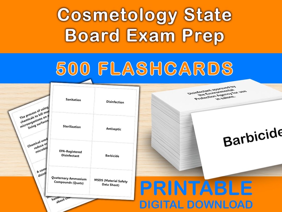 Cosmetology State Board Exam Prep Flashcards | 500 Digital Study Cards ...