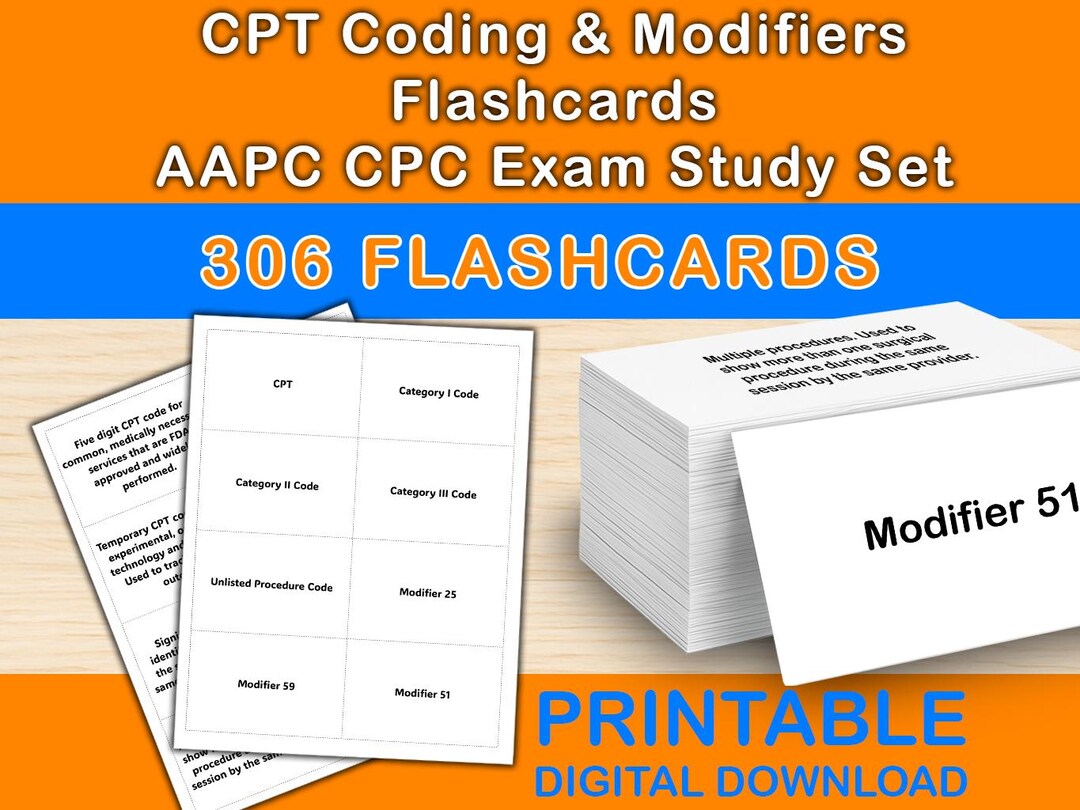 CPT Coding & Modifiers Flashcards | 306 Study Cards | AAPC CPC Exam ...
