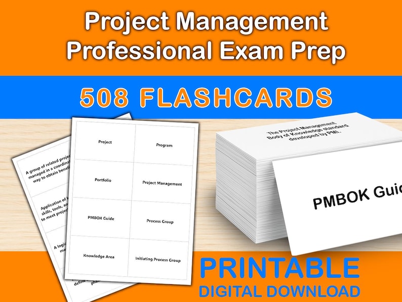 PMP Exam Flashcards | 508 Project Management Professional Study Cards ...