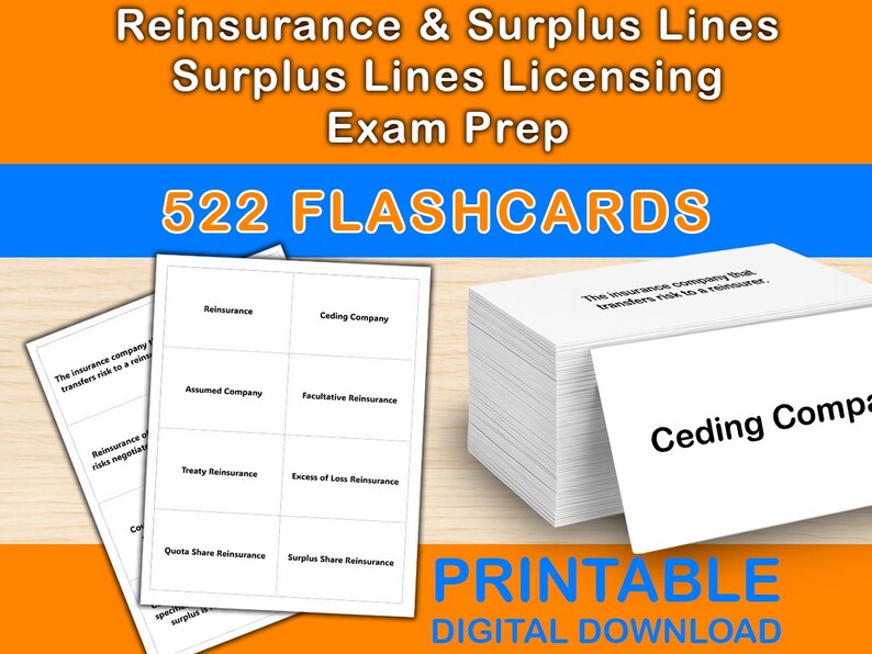 Reinsurance & Surplus Lines Flashcards | 522 Study Cards | Surplus Lines Licensing Exam Prep PDF ...