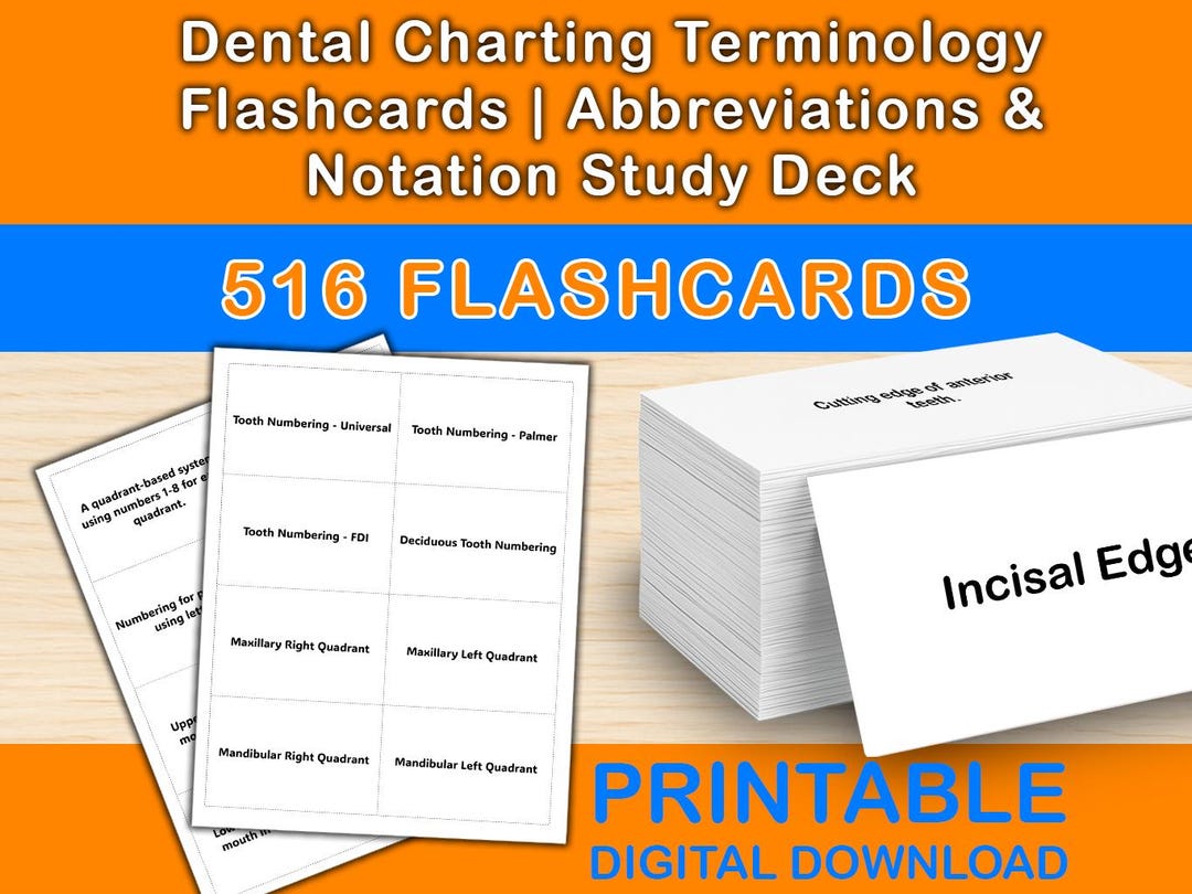 Dental Charting Terminology Flashcards | Abbreviations & Notation Study ...