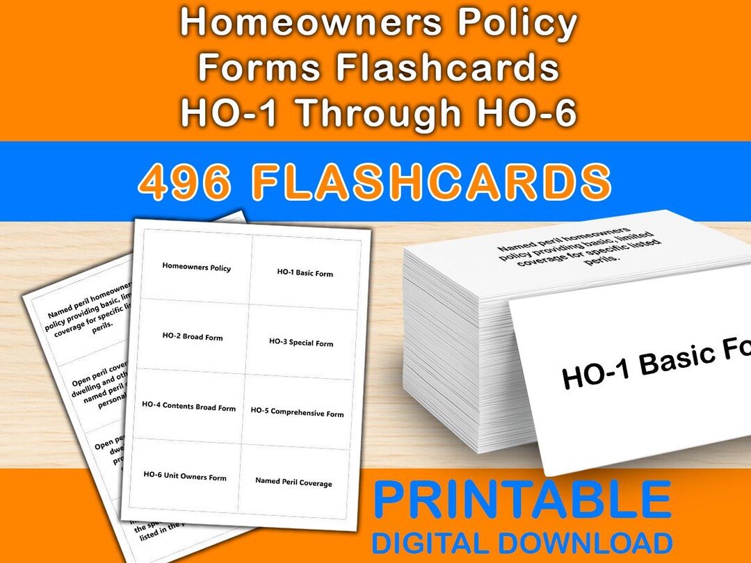 Homeowners Policy Forms Flashcards | 496 Study Cards | HO-1 Through HO ...