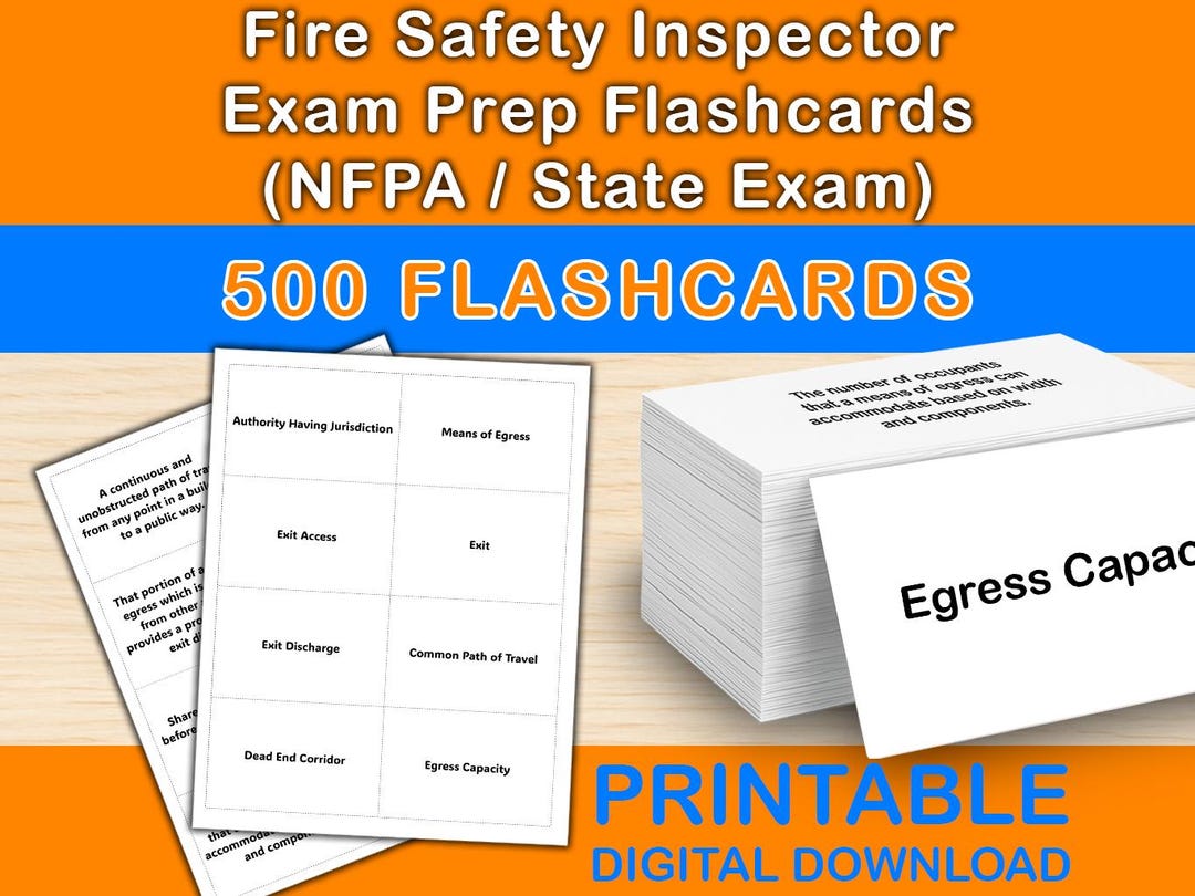 Fire Safety Inspector Exam Prep Flashcards | 500 Study Cards | NFPA ...