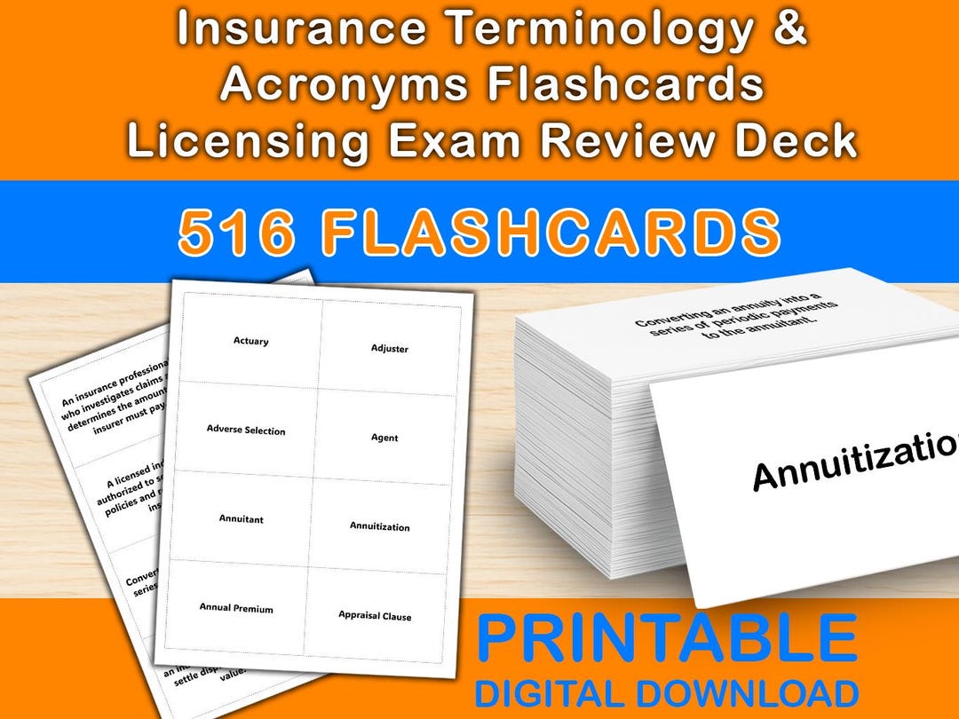 Insurance Terminology & Acronyms Flashcards | 516 Study Cards ...