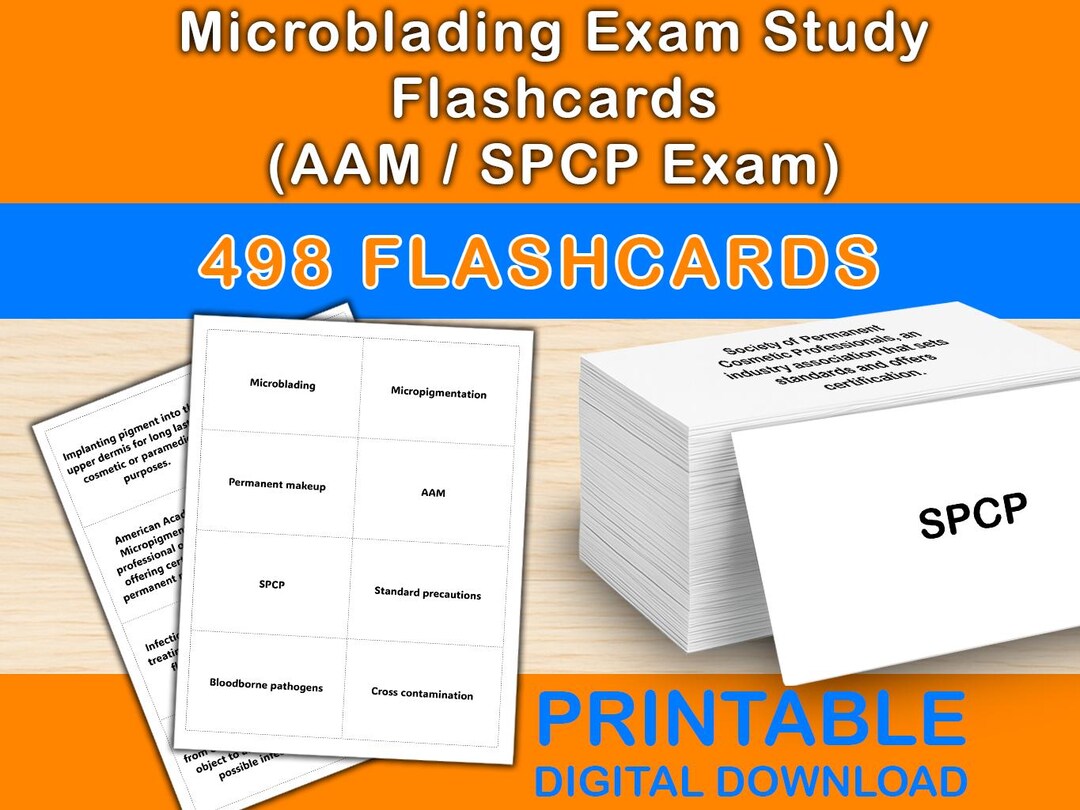 Microblading Exam Study Flashcards (AAM / SPCP Certification Prep) - Etsy