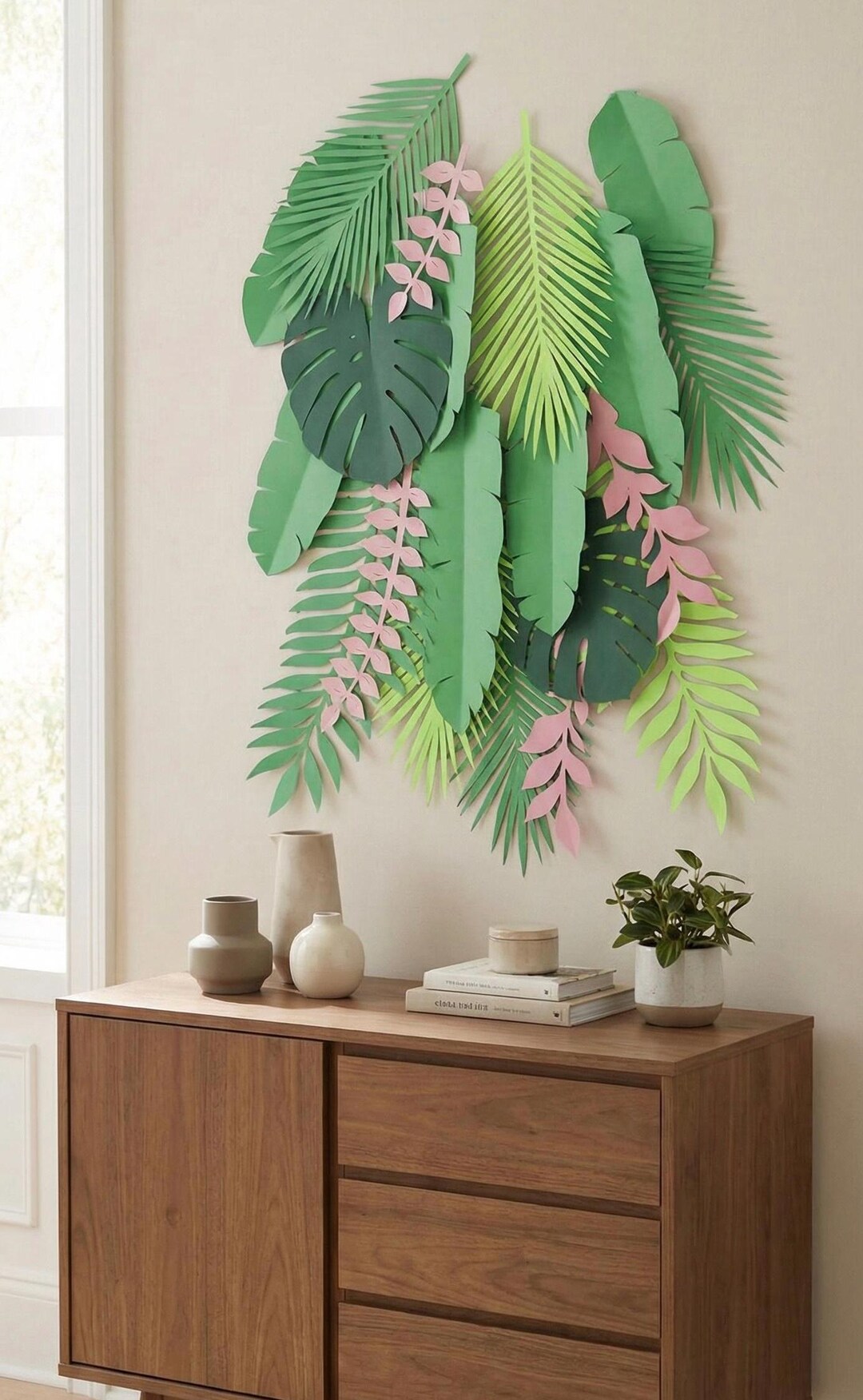 Large Tropical Paper Leaves Backdrop 14 to 20 Inch Heavy Cardstock ...