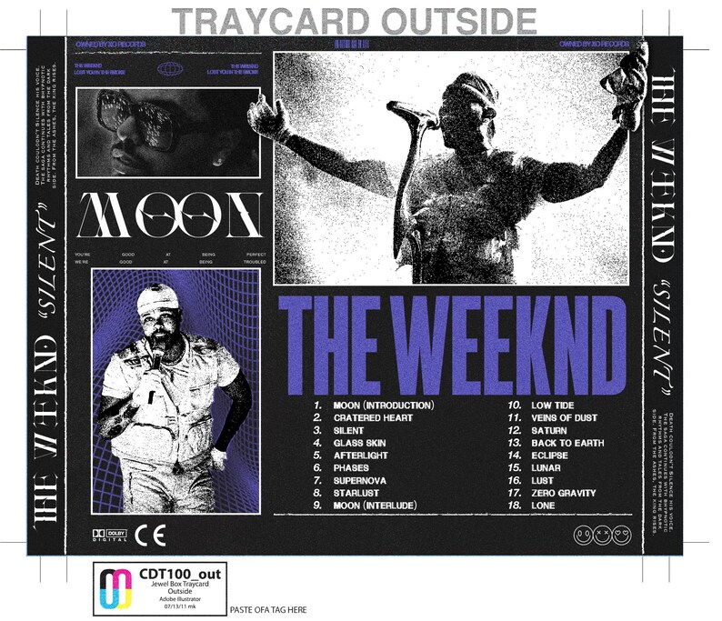 The Weeknd-inspired Album Back Cover Traycard PSD Template | Printable ...