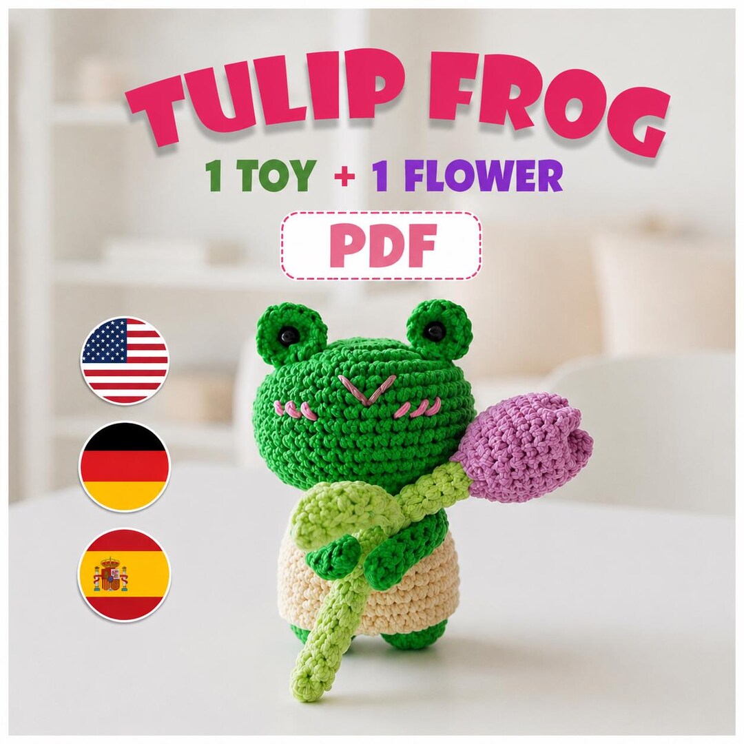 Tulpen Frosch Häkelanleitung PDF | Amigurumi Spielzeug und Blumen ...