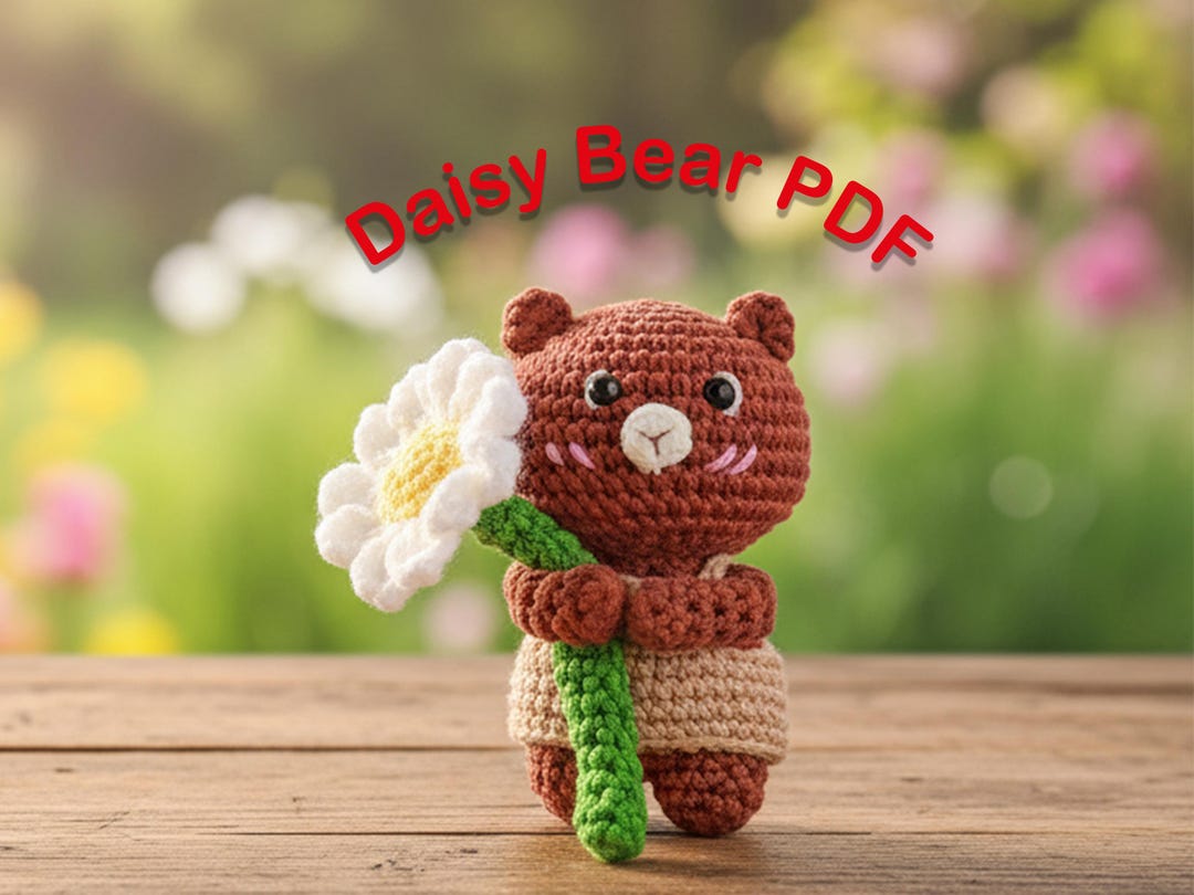 Daisy Bear Crochet Pattern | Amigurumi Teddy, Flower (PDF Download ...