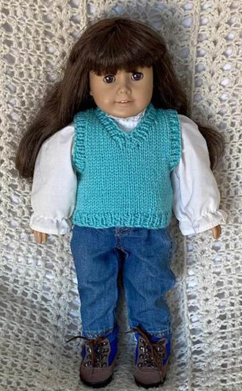 18" Doll Knitting Pattern V-neck Vest PDF Instant Download - Etsy
