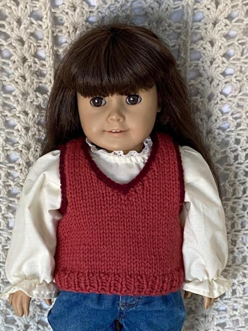 18" Doll Knitting Pattern V-neck Vest PDF Instant Download - Etsy