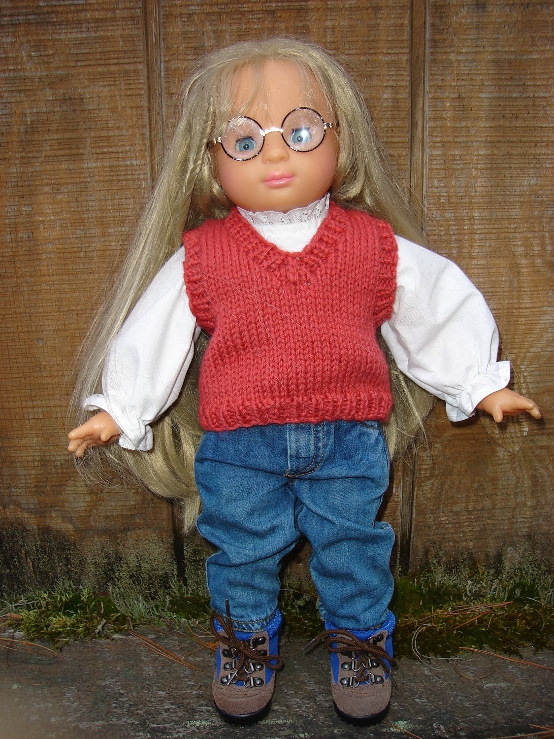 18 Doll Knitting Pattern V-neck Vest PDF Instant - Etsy