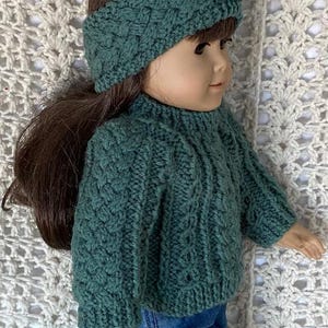 18" Doll Knitting Pattern Irish Fisherknit Sweater Hat PDF - Etsy