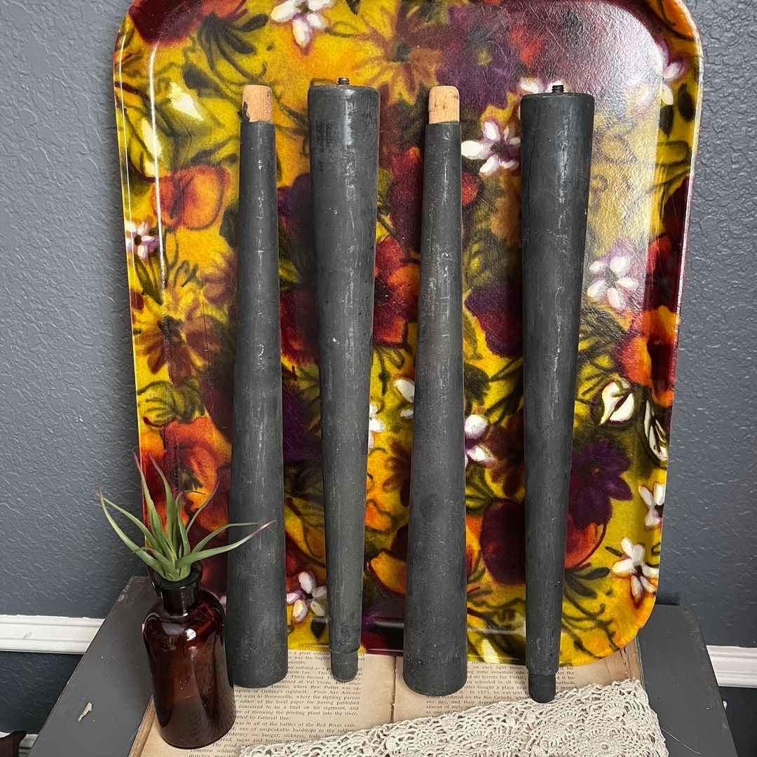 Set of Four Mid Century Wooden Table Legs 15 Inch Round - Etsy