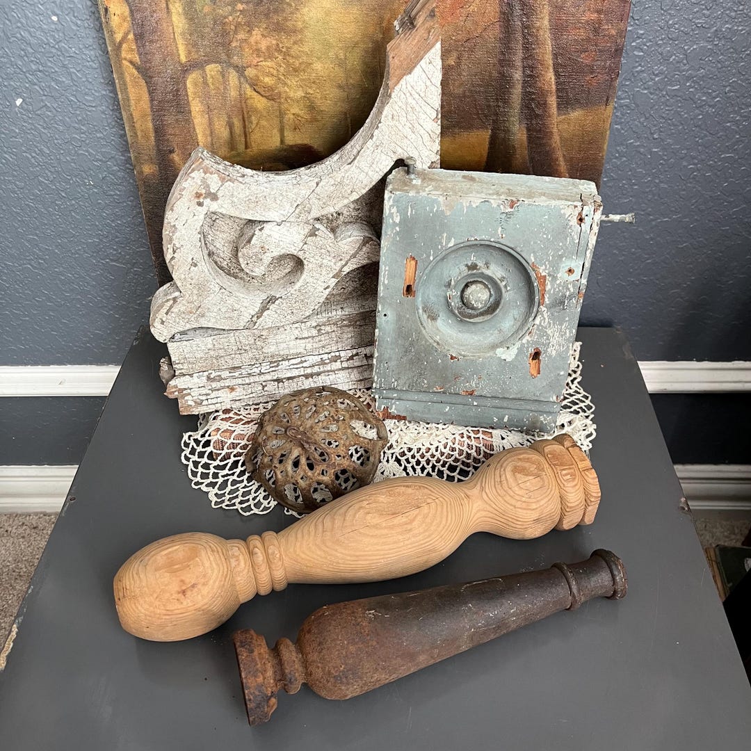 Collection of 5 Vintage Architectural Salvage Pieces Remnants Project ...