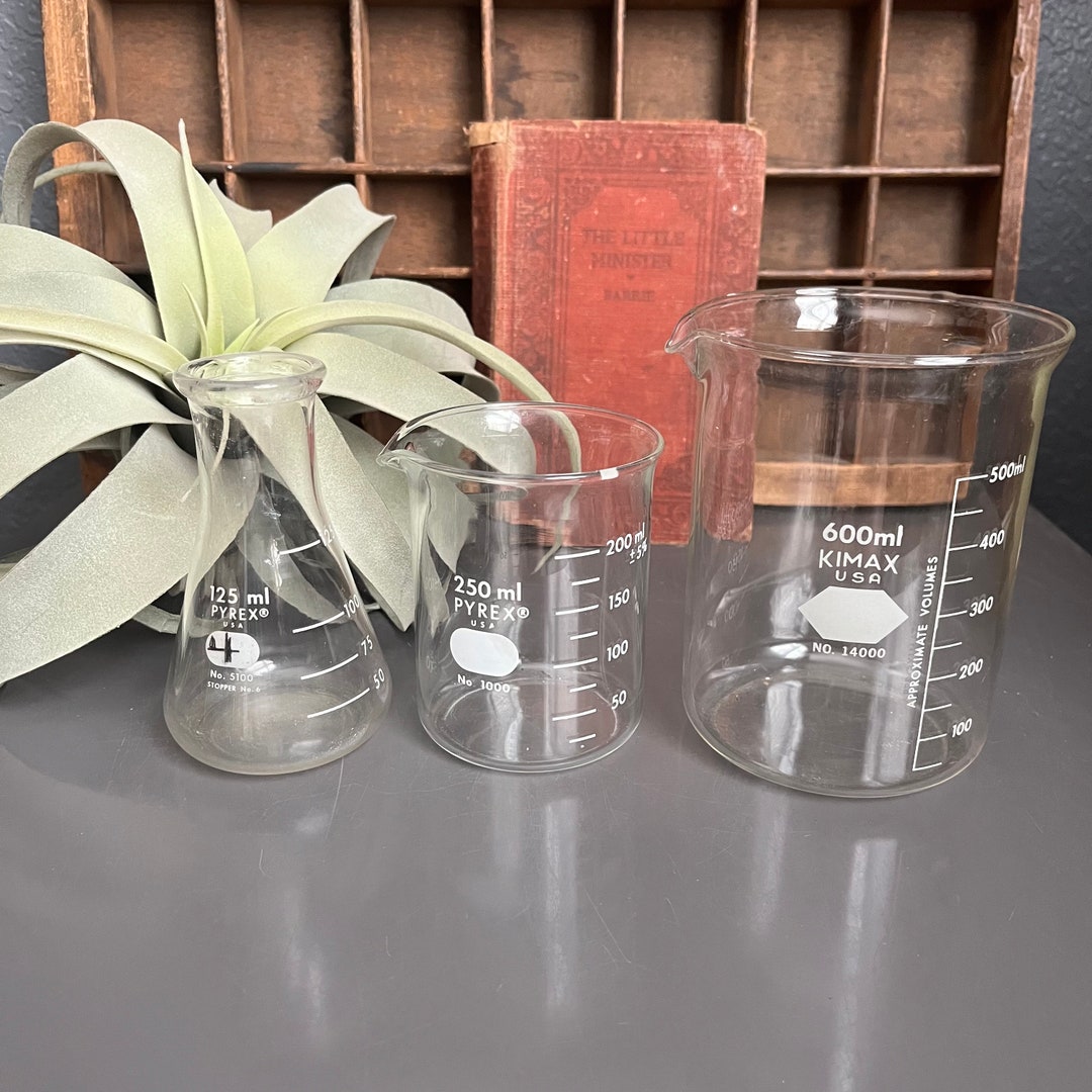 Set Of3 Vintage Beaker Pyrex Kimax Glass Lab Labware - Etsy
