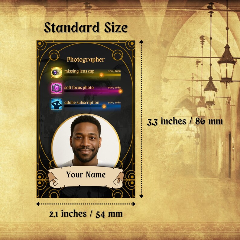 Editable Medieval ID Card Template: Fantasy Character Cosplay (canva ...