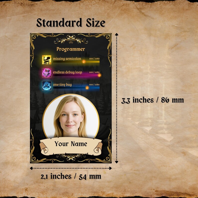 Editable Medieval Character ID Card Template: Fantasy Cosplay (canva ...