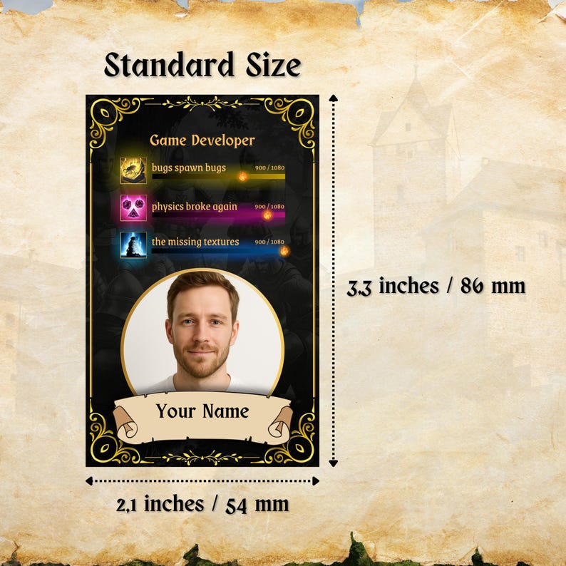 Editable Medieval Character ID Card Template: Fantasy Cosplay (canva ...