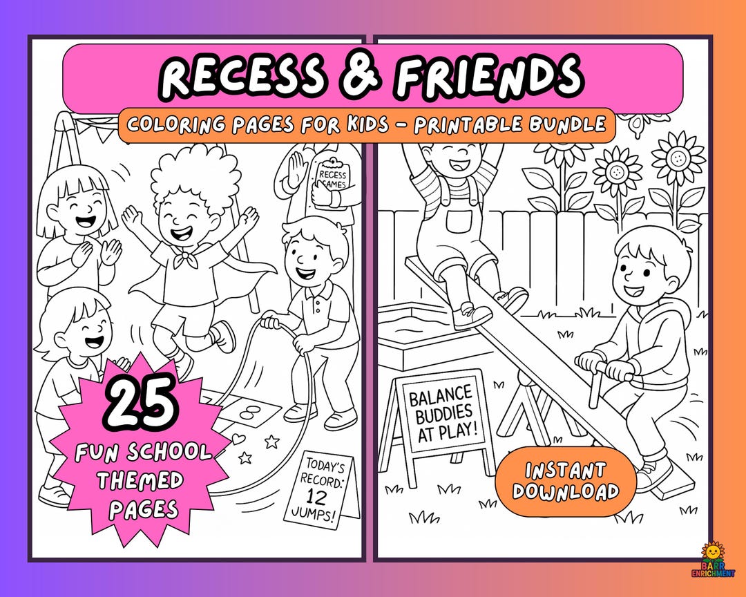 Recess & Friends Coloring Pages - 25 Printable Recess and Friendship ...