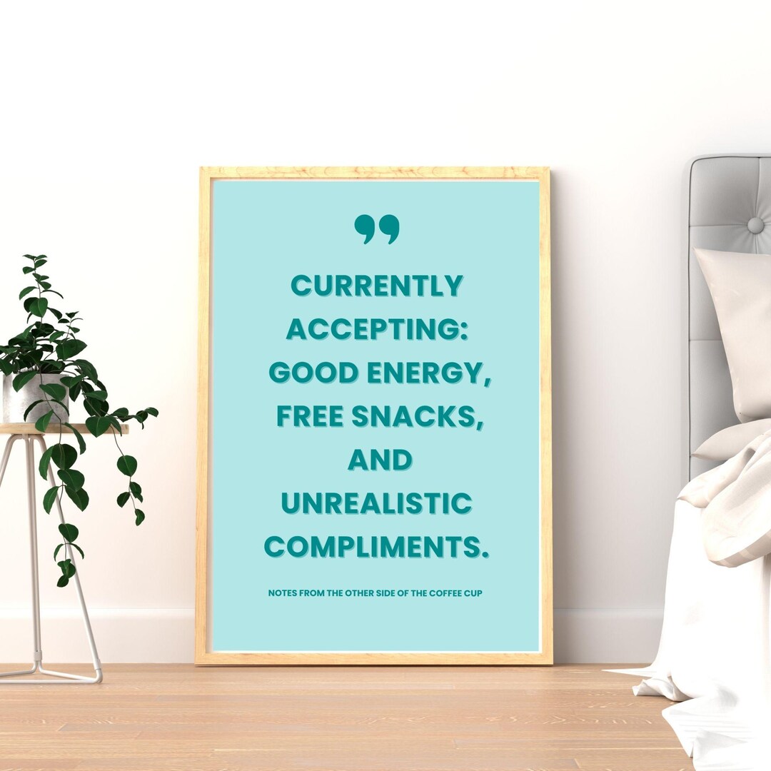Compliments Poster: Colorful Typography Print - Trendy Home Decor ...