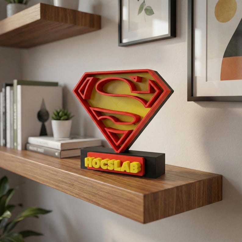 Superman Symbol With Custom Name Table or Desk or Shelf Decoration - Etsy