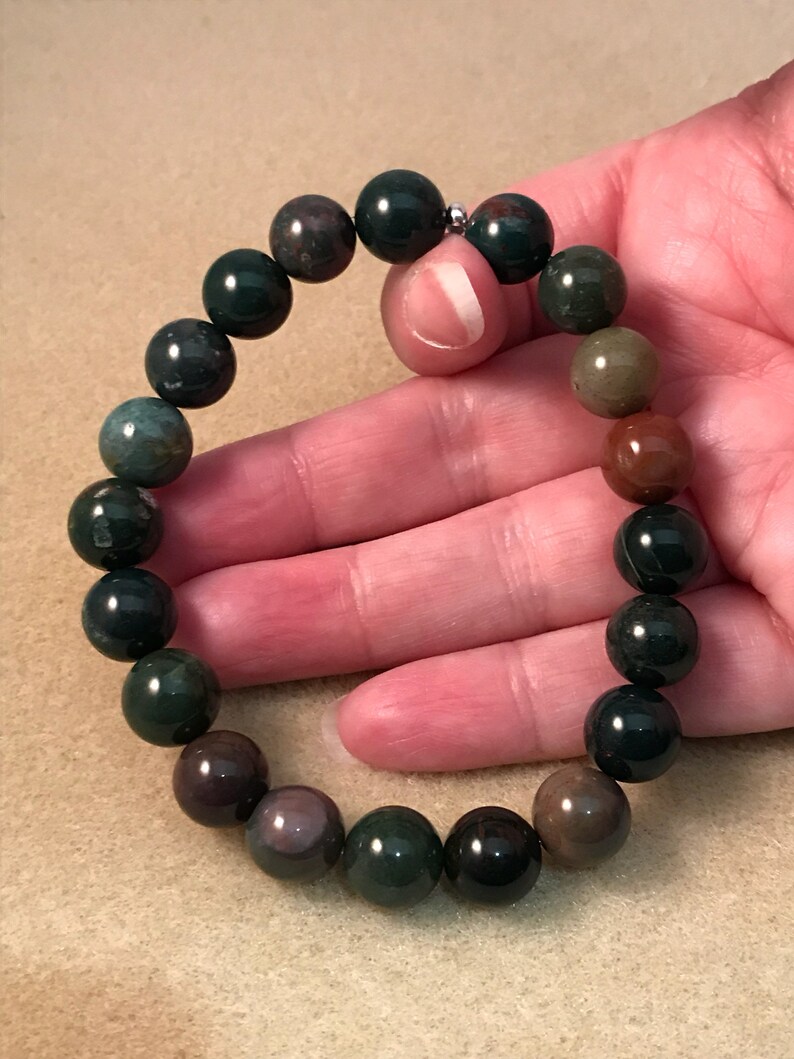 Bloodstone Bracelet Beaded Bracelet Stretch Bracelet 10mm - Etsy Sweden