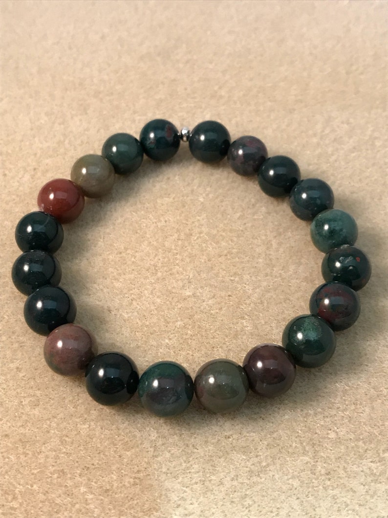 Bloodstone Bracelet Beaded Bracelet Stretch Bracelet 10mm - Etsy Sweden