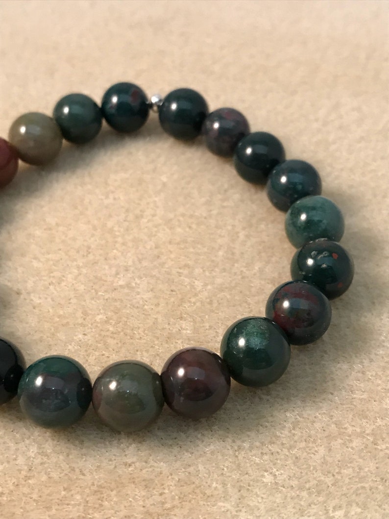 Bloodstone Bracelet Beaded Bracelet Stretch Bracelet 10mm - Etsy Sweden