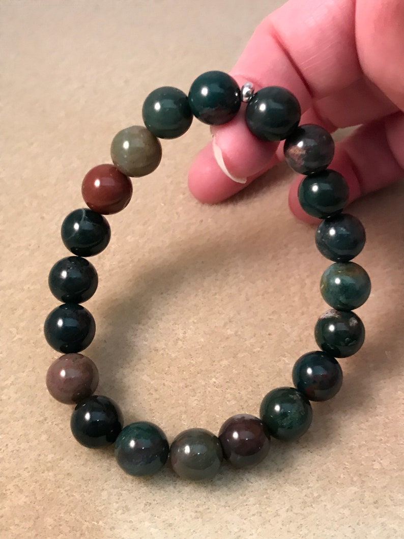 Bloodstone Bracelet Beaded Bracelet Stretch Bracelet 10mm - Etsy Sweden