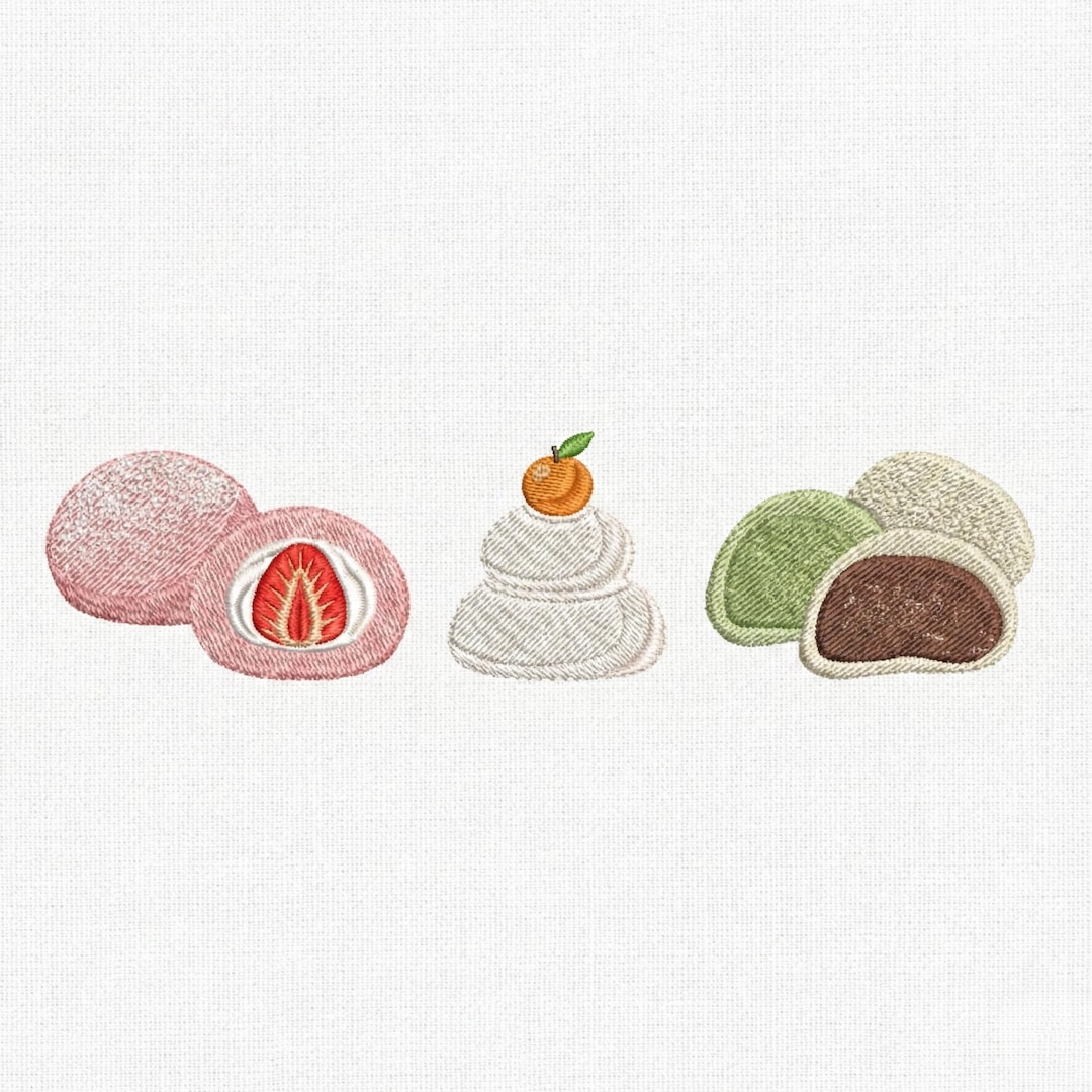 Fruit Mochi Embroidery File, Cute Japanese Mochi Dessert Design ...