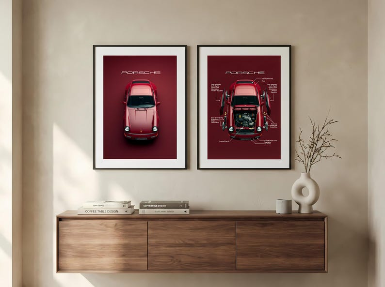 Porsche 911 Blueprint Poster Set – Exploded View Car Art (digital ...