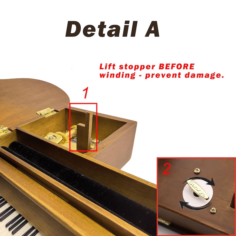 Personalized Wooden Grand Piano Music Box With Ring Compartment-custom ...